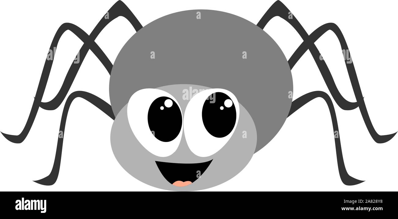 Smiling spider, illustration, vector on white background Stock Vector ...
