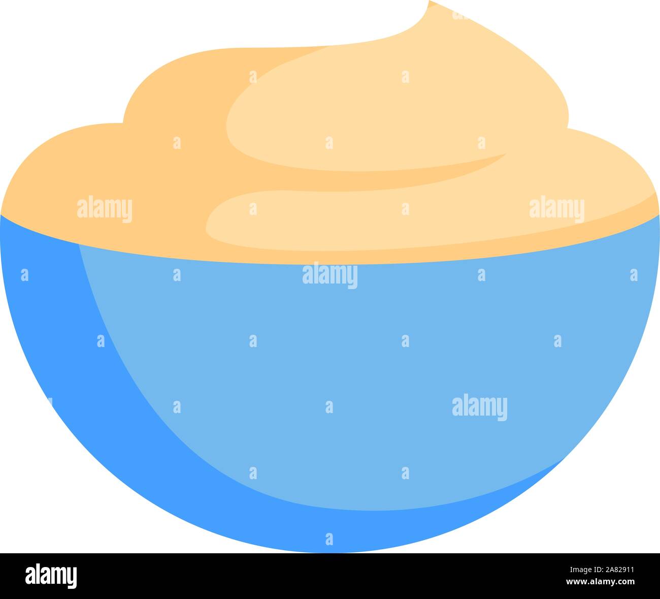 Sour cream, illustration, vector on white background Stock Vector Image ...