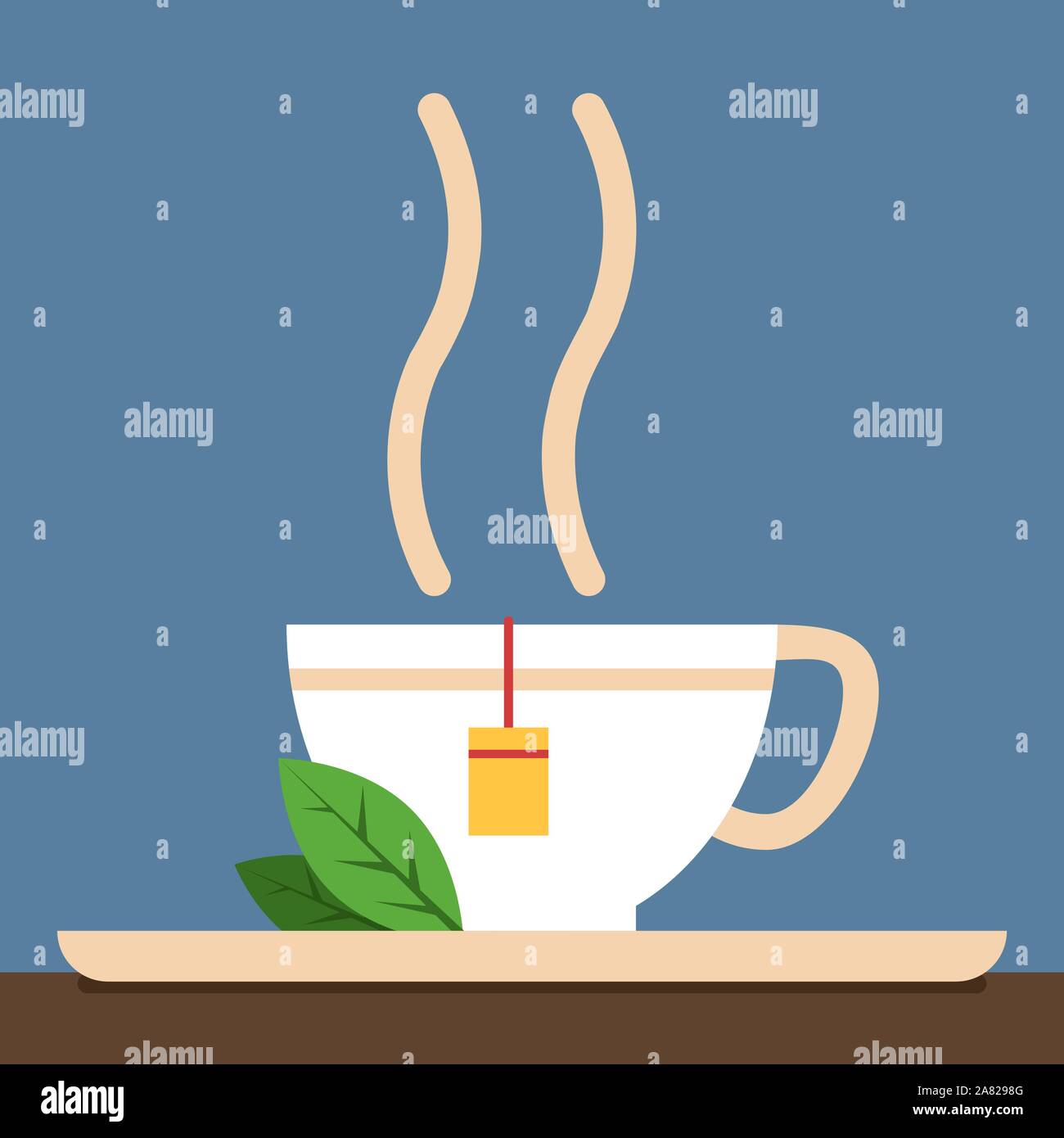 Cup of tea, illustration, vector on white background Stock Vector Image ...