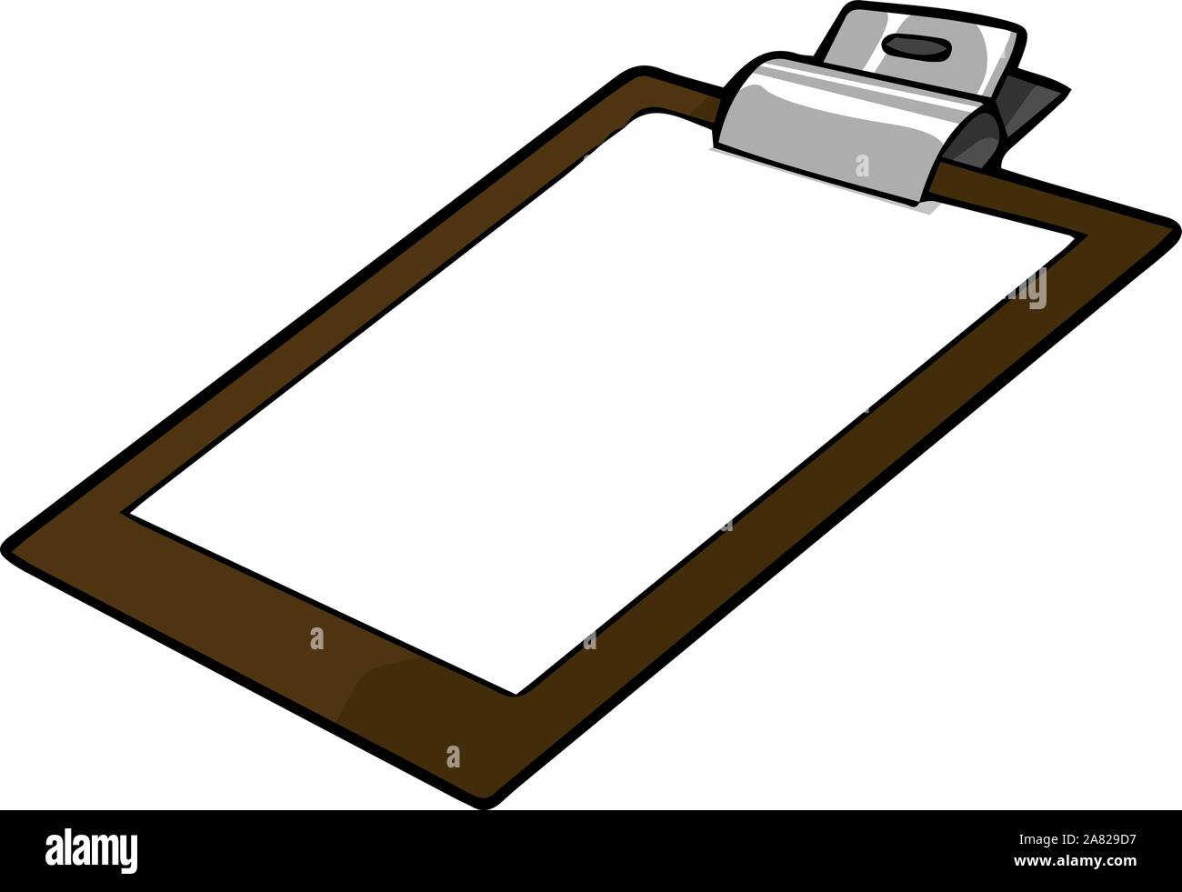 A wooden writing pad, illustration, vector on white background Stock ...