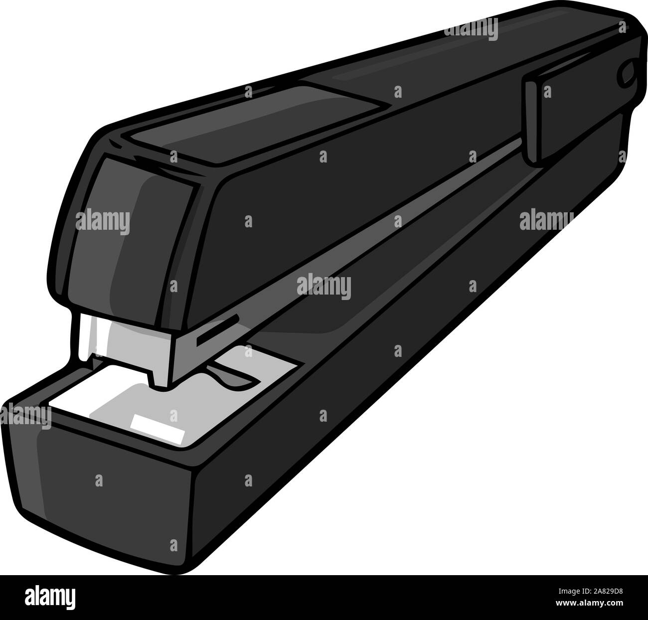 A big stapler in grey, illustration, vector on white background Stock ...