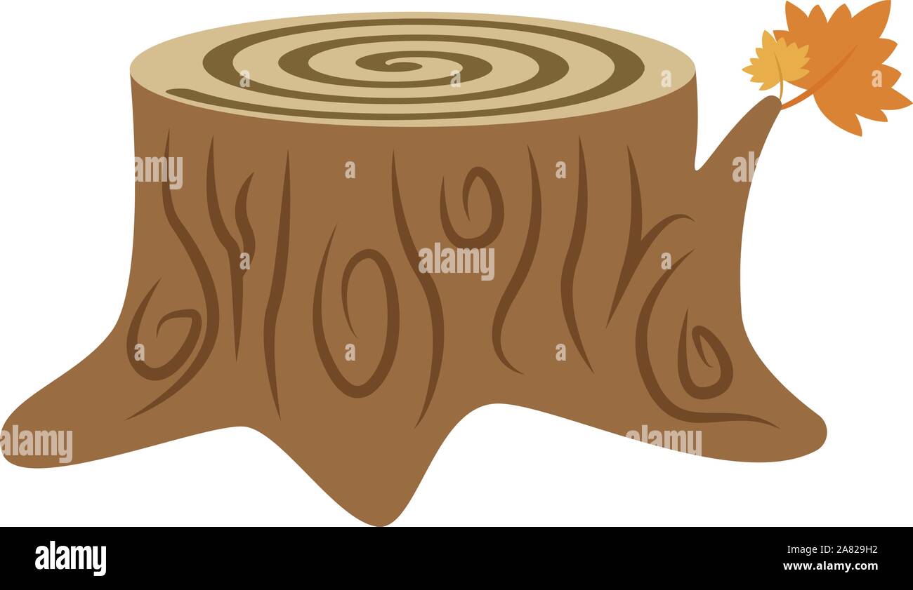 Wooden log, illustration, vector on white background Stock Vector Image ...