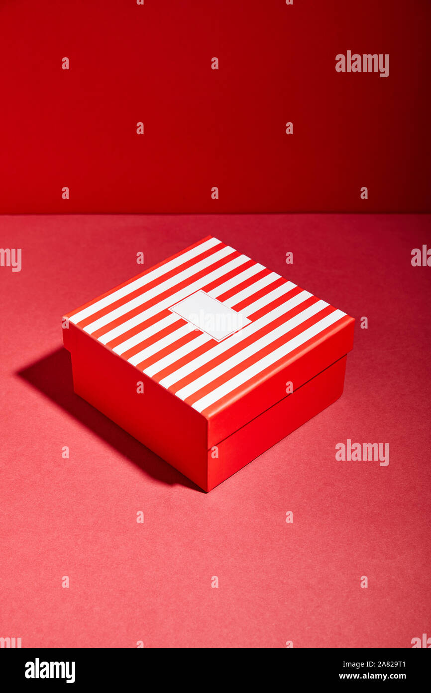 Striped red gift box hi-res stock photography and images - Alamy