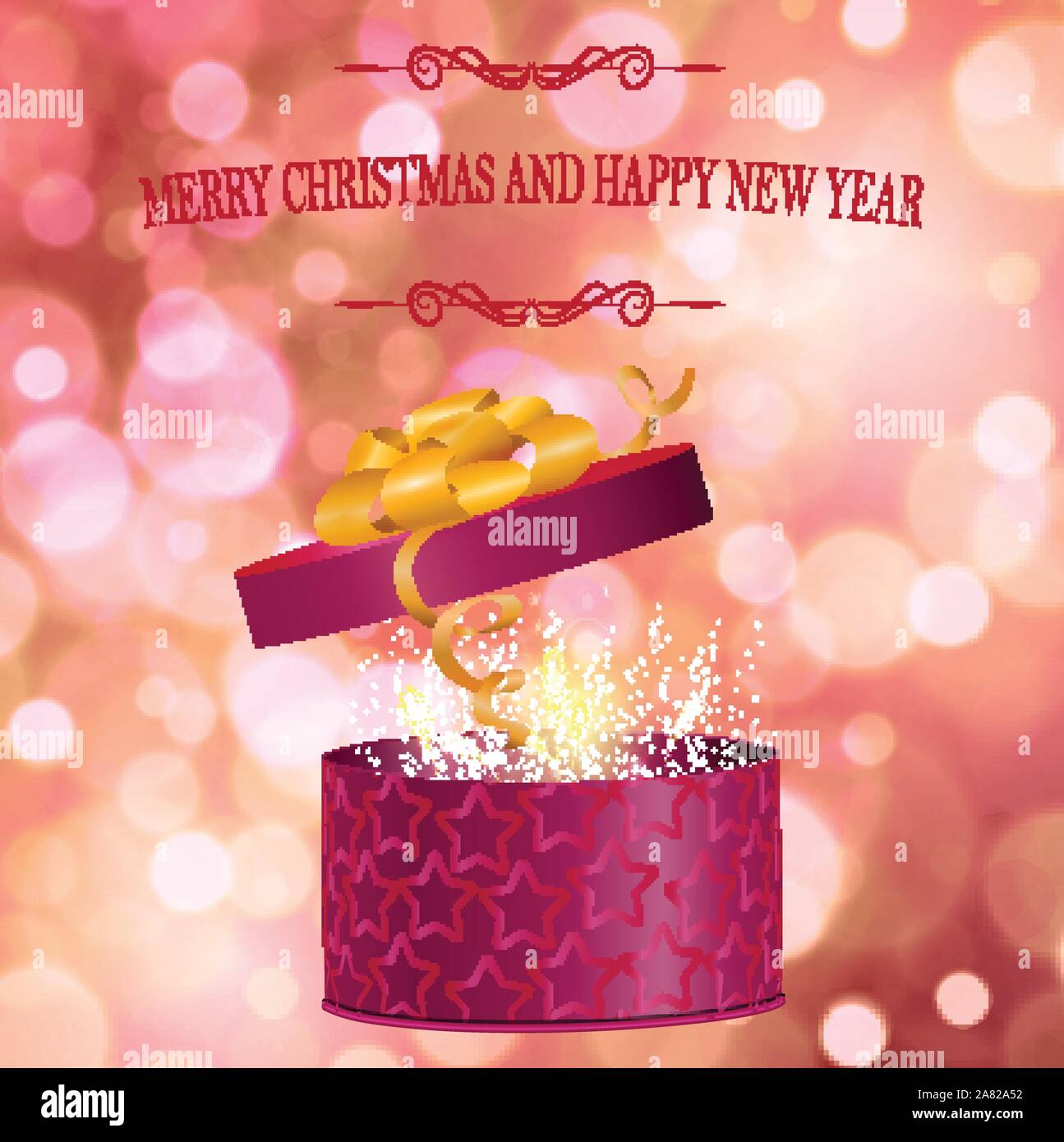 Christmas vector background with open gift box Stock Vector Image & Art ...