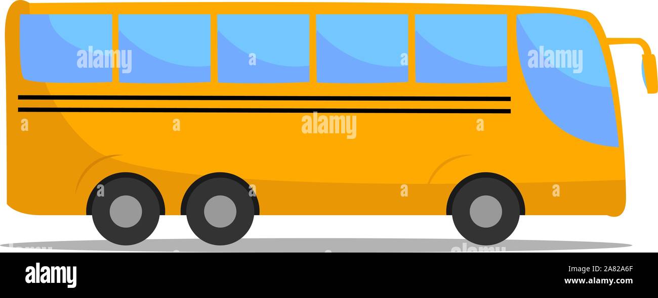 Yellow bus, illustration, vector on white background Stock Vector Image ...