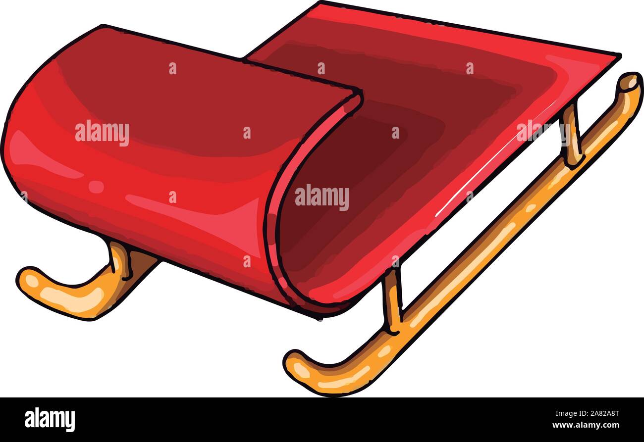 A small sledge, illustration, vector on white background Stock Vector ...