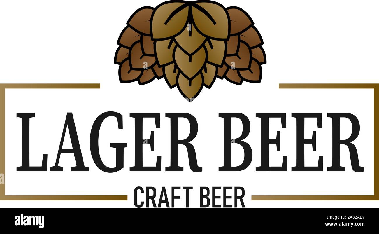 Retro lager beer vector poster. Vintage label or banner design on a ...