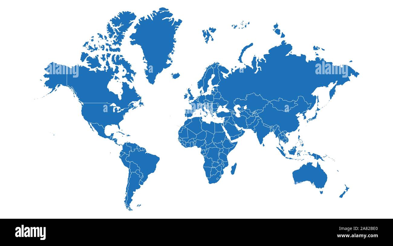 World map vector illustration on white Stock Vector Image & Art - Alamy