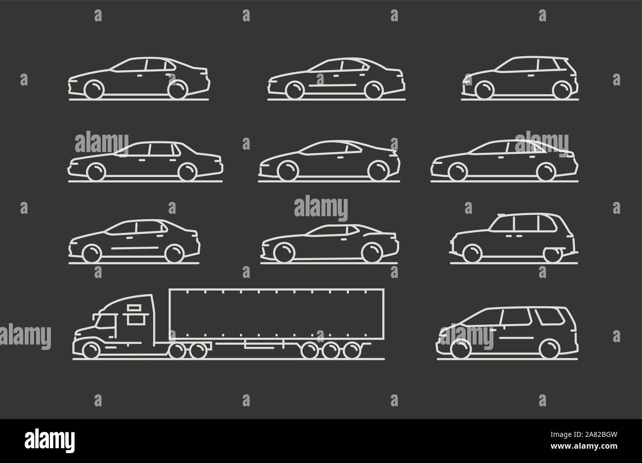 Transportation icon set. Car, truck symbol. Vector illustration Stock ...