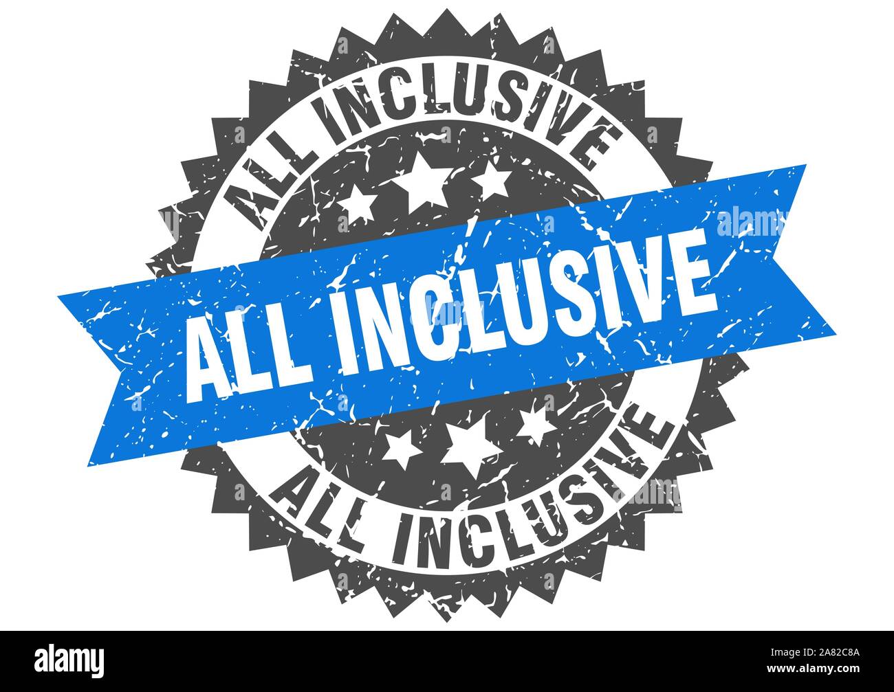 all inclusive grunge stamp with blue band. all inclusive Stock Vector ...