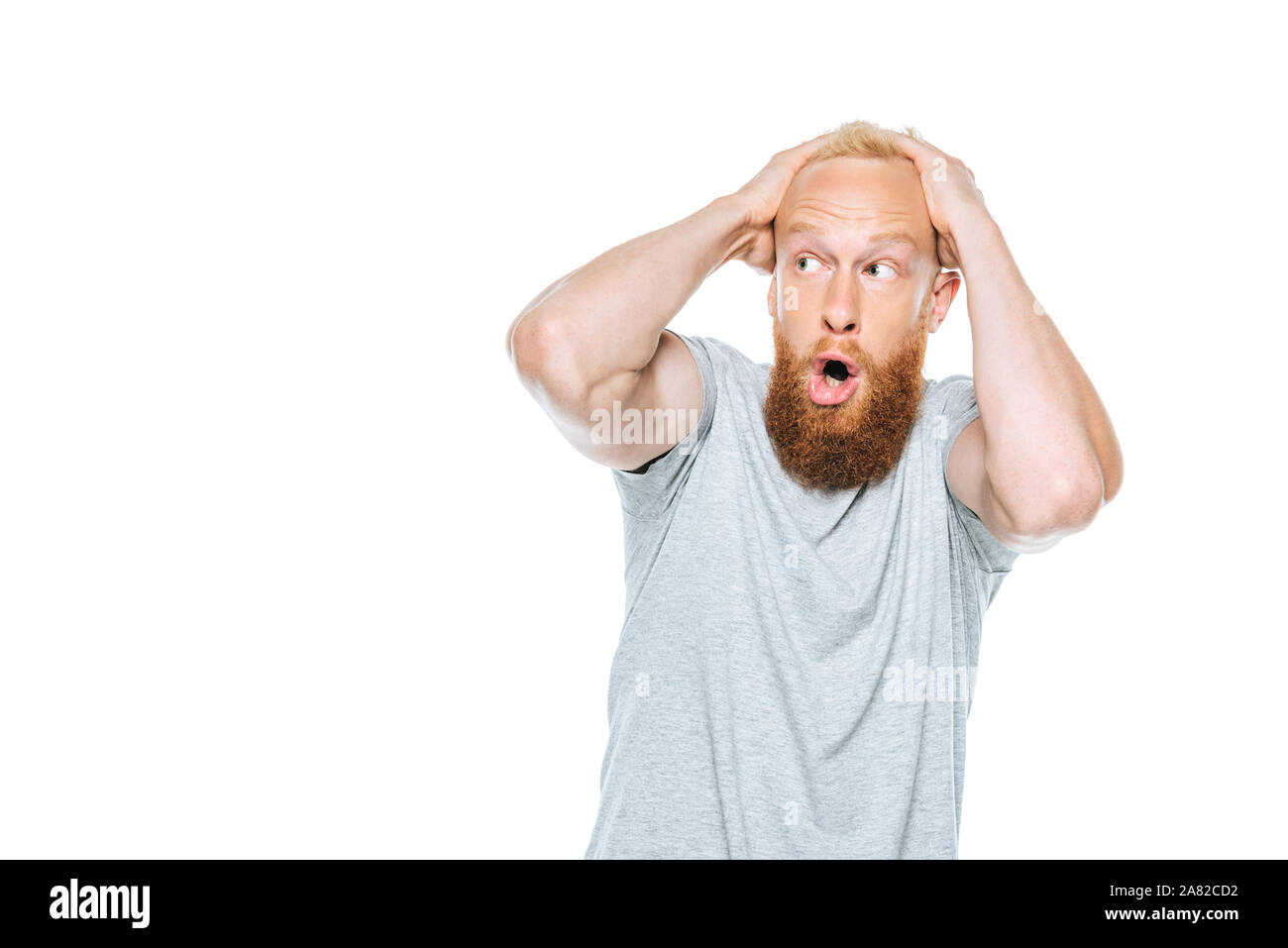 Portrait shocked scared bearded hi-res stock photography and images - Alamy
