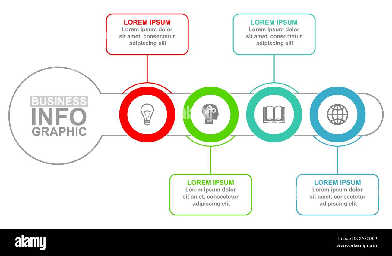 Infographic vector template for business presentation with 4 options ...