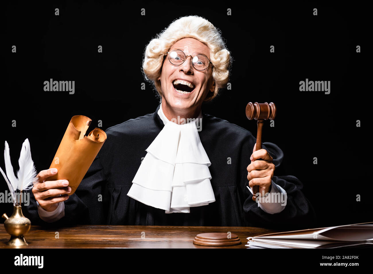 Judge wig gavel hi-res stock photography and images - Alamy