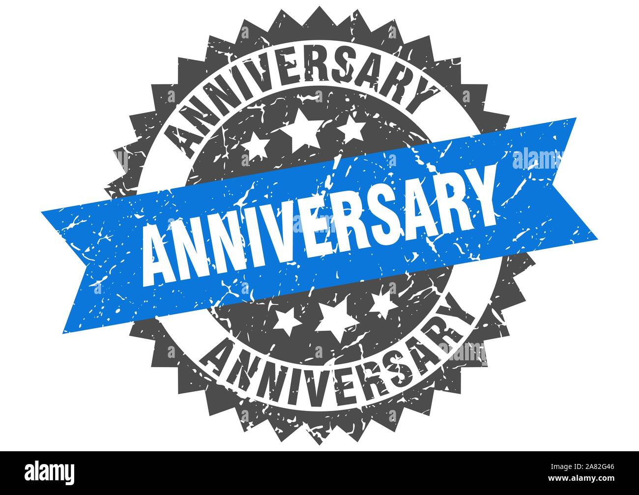 anniversary grunge stamp with blue band. anniversary Stock Vector Image ...