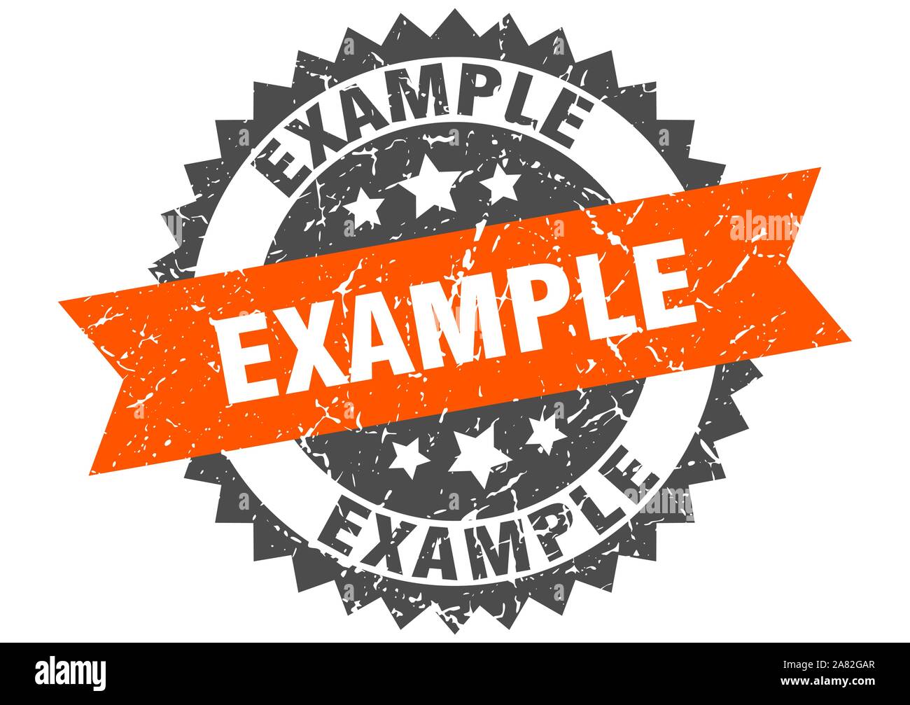 example grunge stamp with orange band. example Stock Vector Image & Art ...