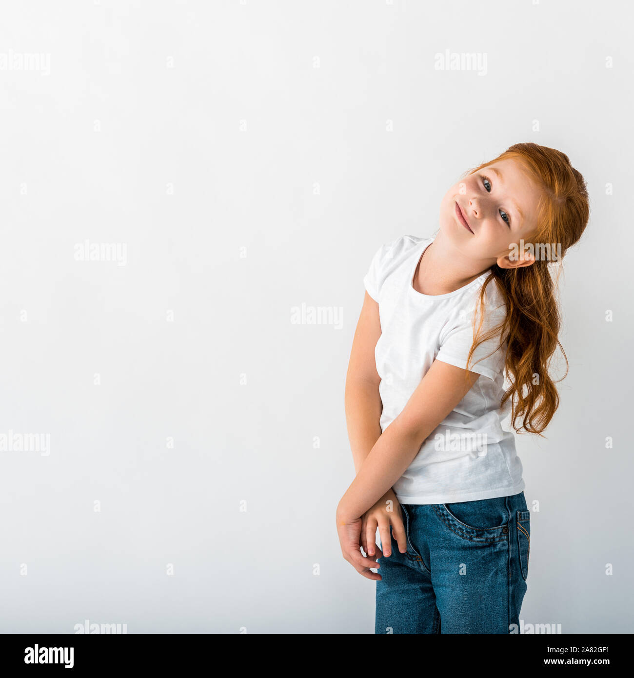 Redhead kid white background hi-res stock photography and images - Alamy
