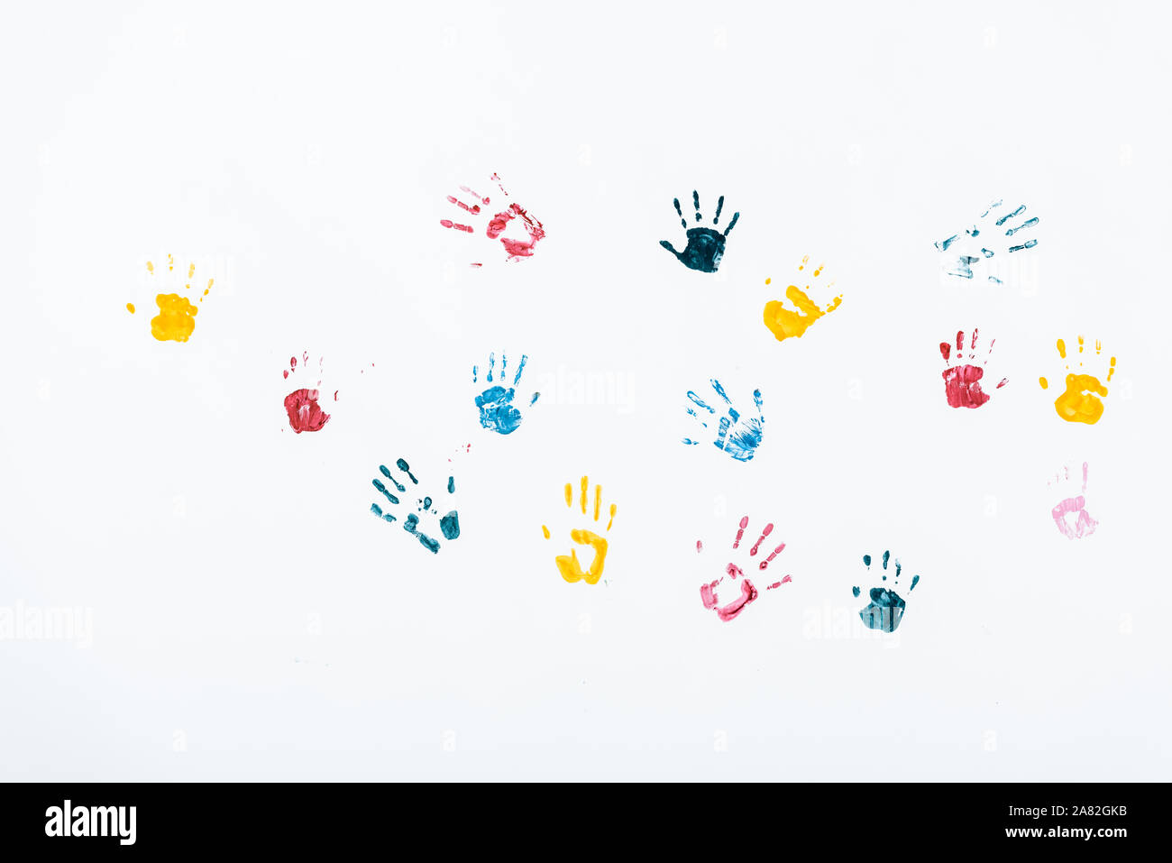 Multicolored hand prints hi-res stock photography and images - Alamy