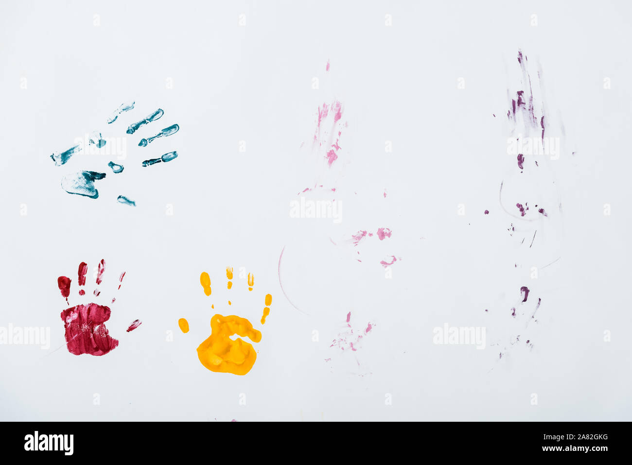 Yellow hand prints hi-res stock photography and images - Alamy