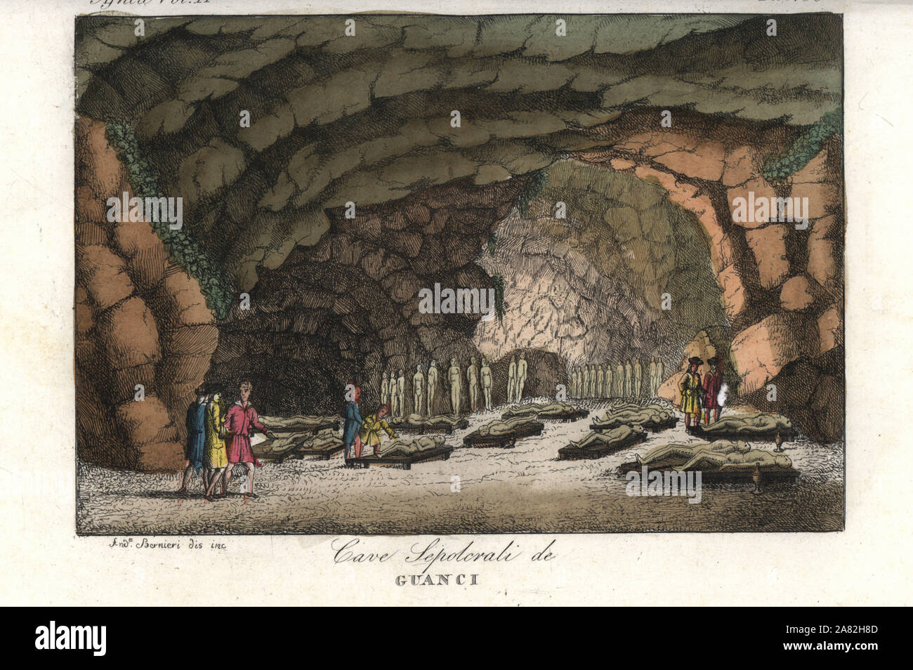 Sepulchral cave with mummies of the Guanche (aboriginal Berber) people ...