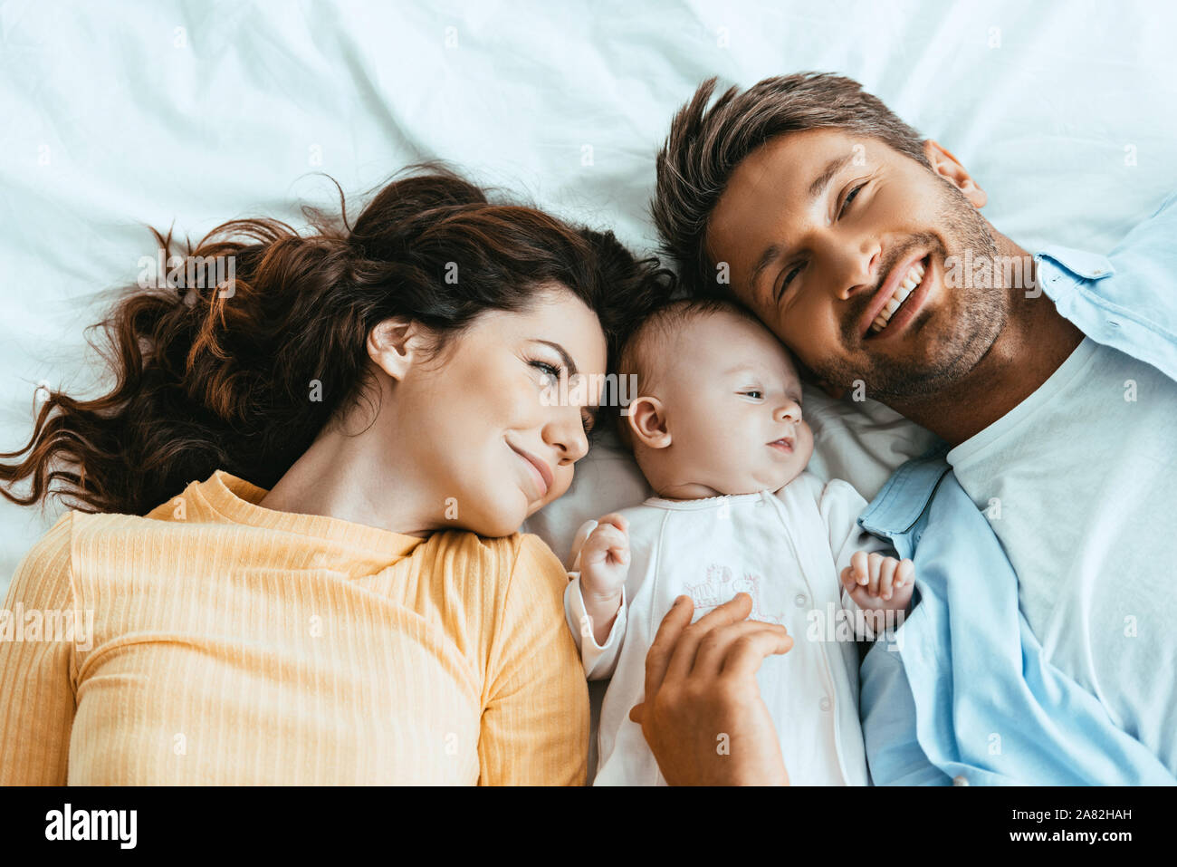 Top view happy wife husband hi-res stock photography and images - Alamy