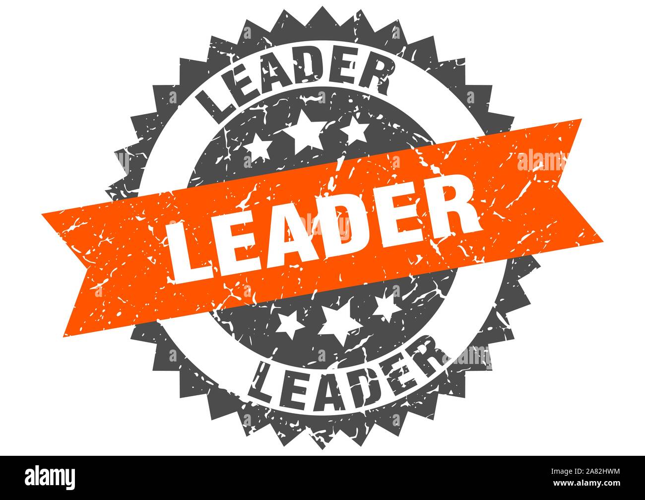 leader grunge stamp with orange band. leader Stock Vector Image & Art ...