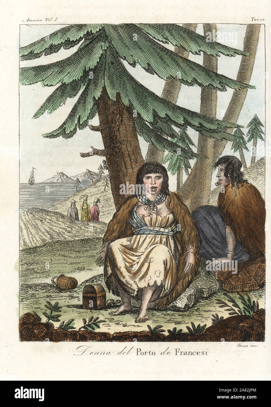 Aleutian women of Porto de Francesi, Alaska, wearing bearskin capes ...