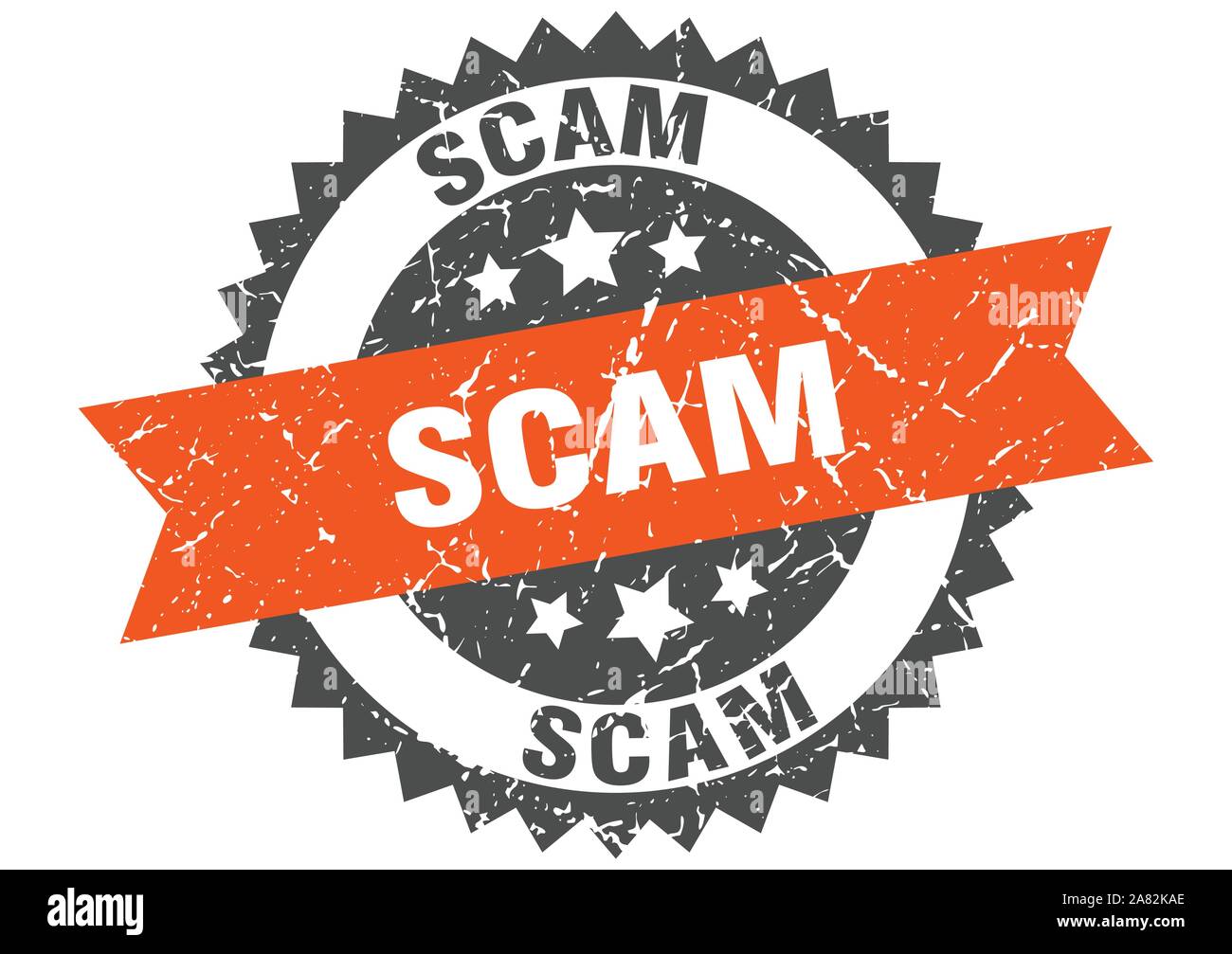 scam grunge stamp with orange band. scam Stock Vector Image & Art - Alamy