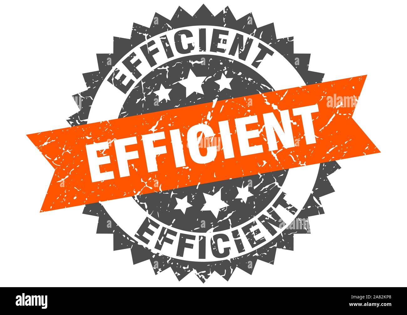 efficient grunge stamp with orange band. efficient Stock Vector Image ...