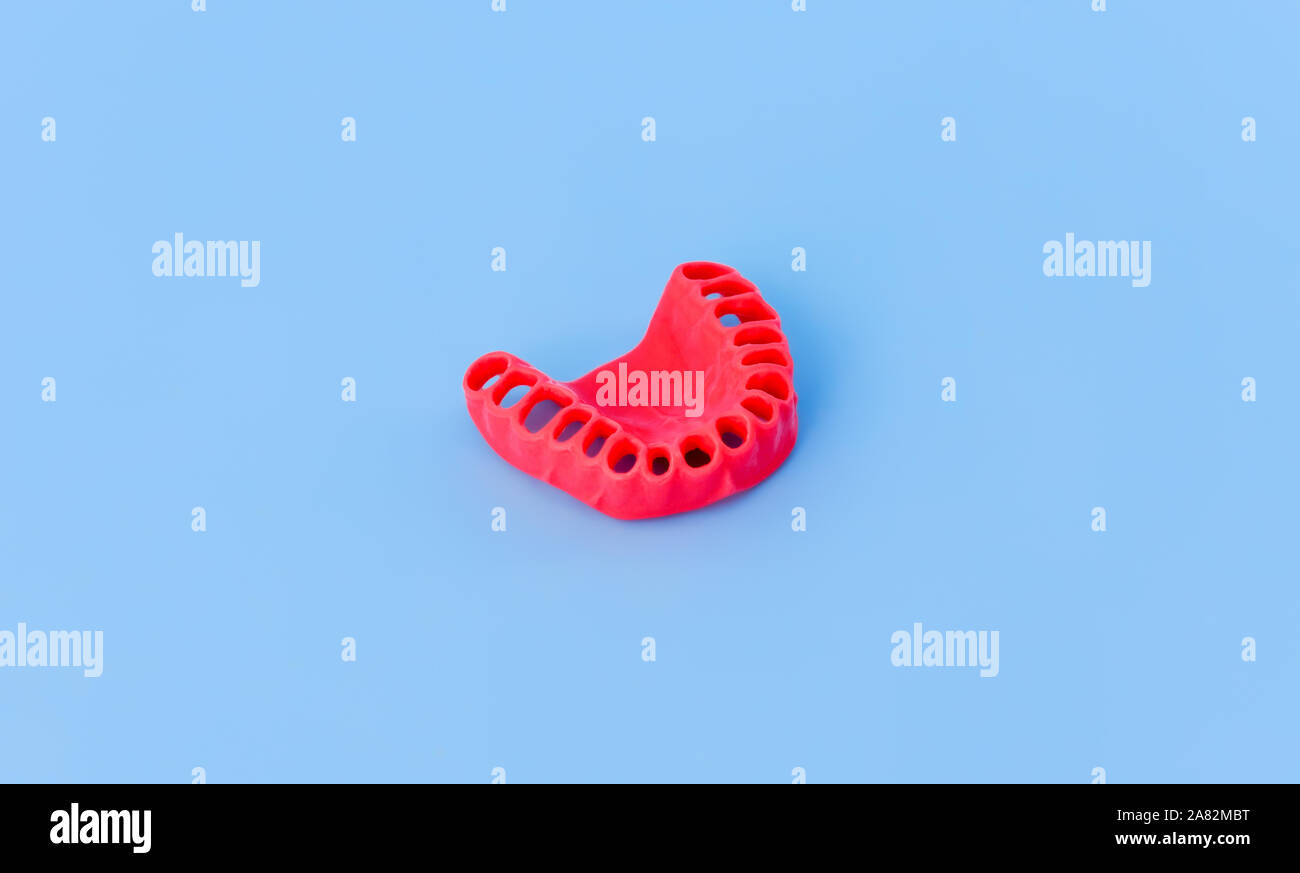 human gums without teeth model medical illustration isolated on blue ...