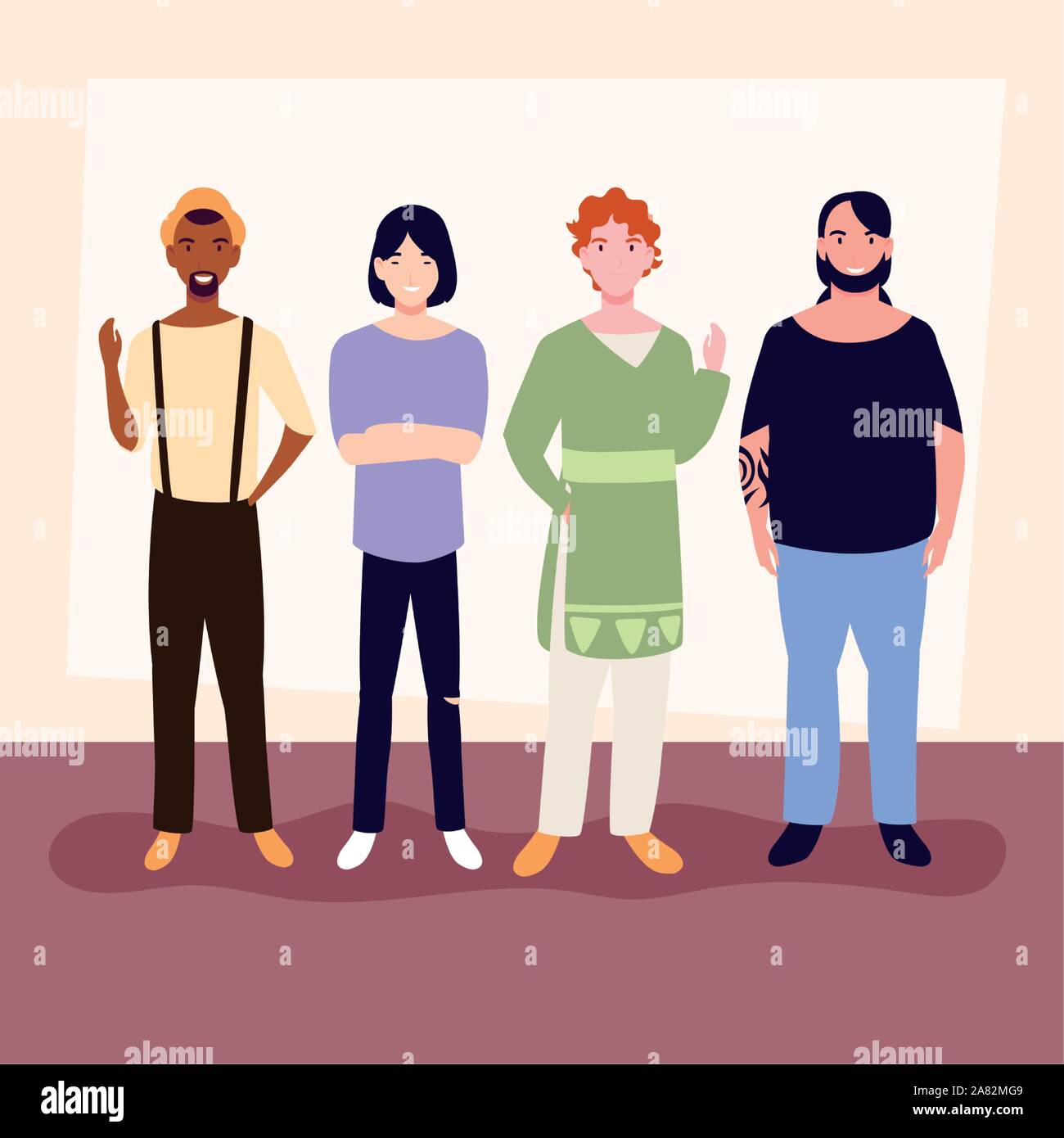 men standing with different poses vector illustration design Stock ...