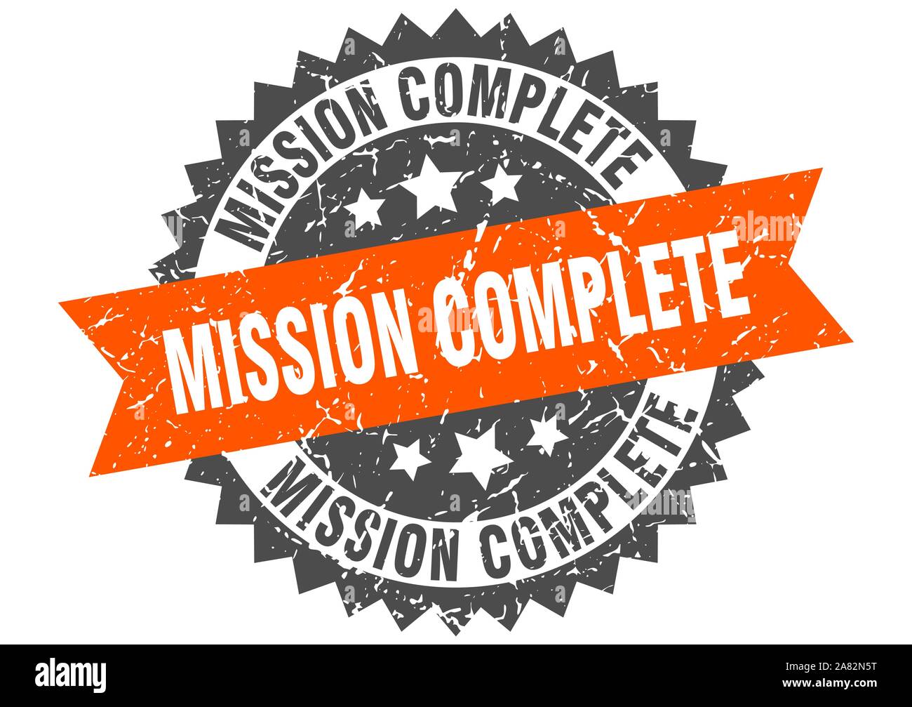 mission complete grunge stamp with orange band. mission complete Stock Vector Image & Art - Alamy