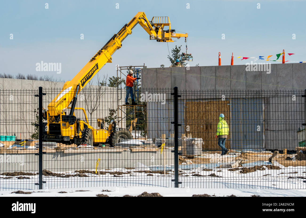 Grand Rapids Michigan, March 8, 2019; a construction crew is seen ...