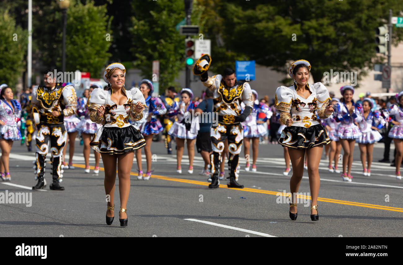 Washington DC, USA - September 21, 2019: The Fiesta DC, Bolivian ...