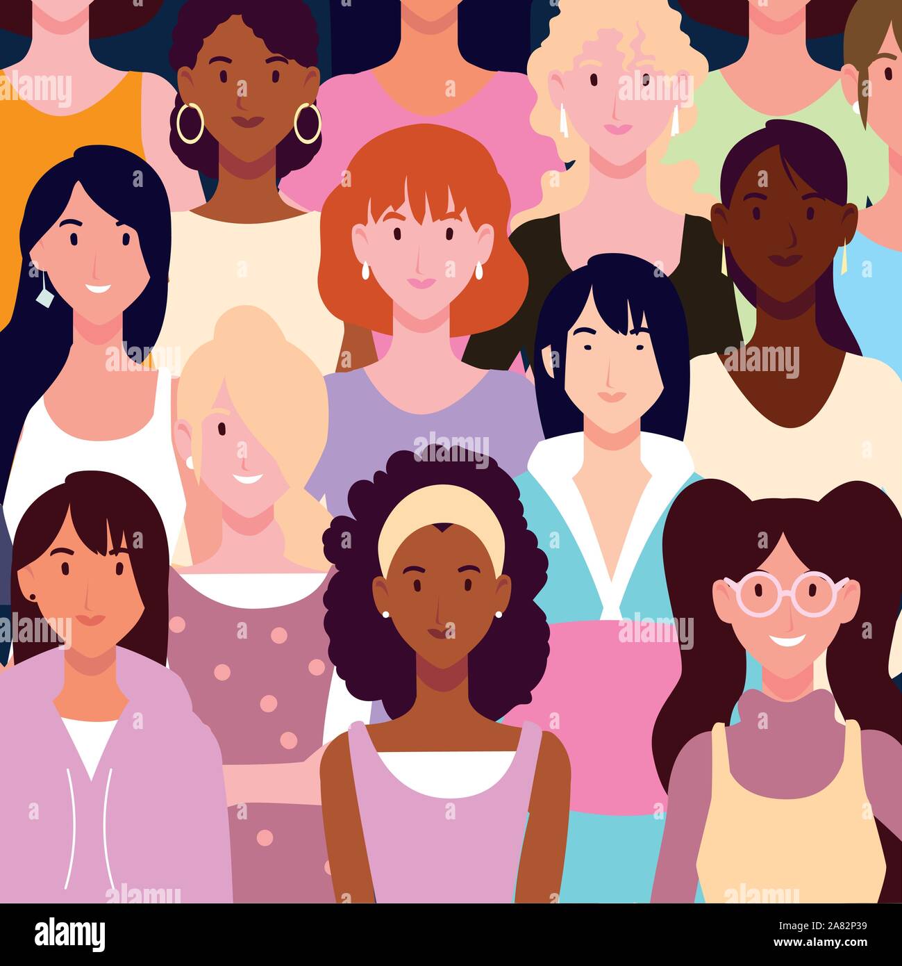 pattern group of people smiling vector illustration design Stock Vector ...