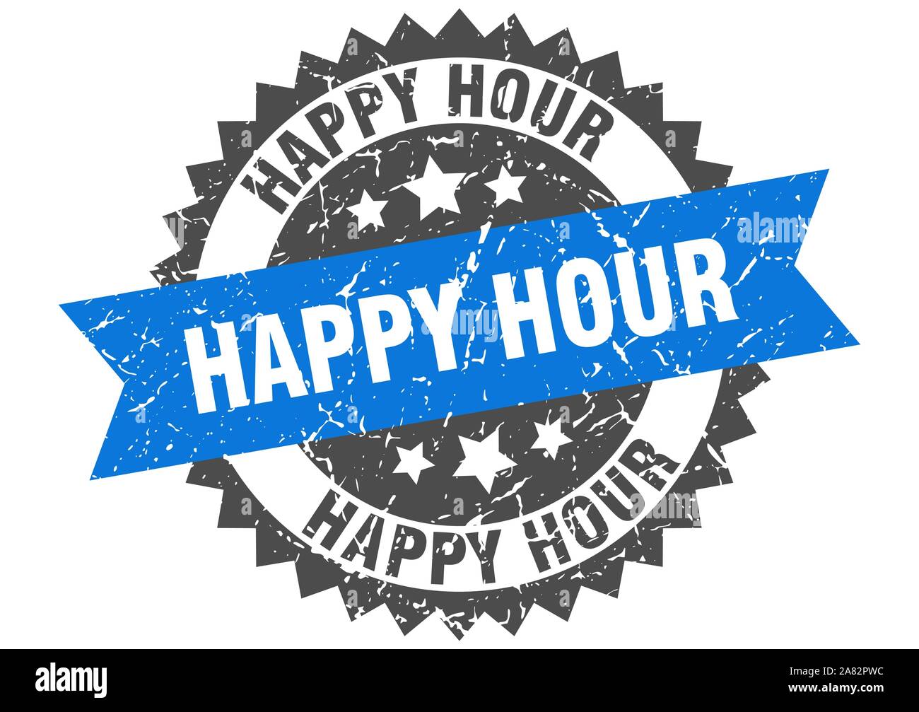 happy hour grunge stamp with blue band. happy hour Stock Vector Image ...