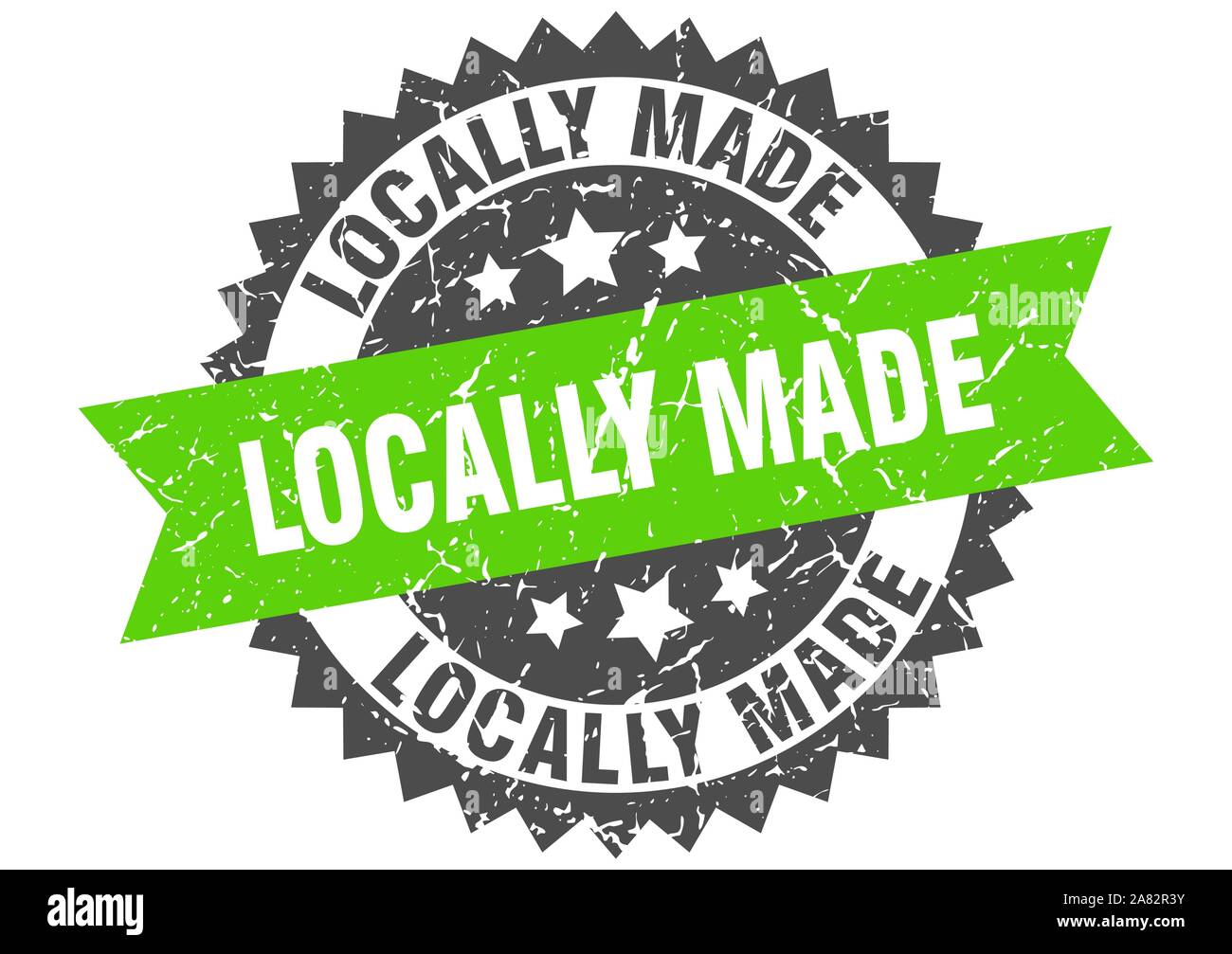 locally made grunge stamp with green band. locally made Stock Vector ...