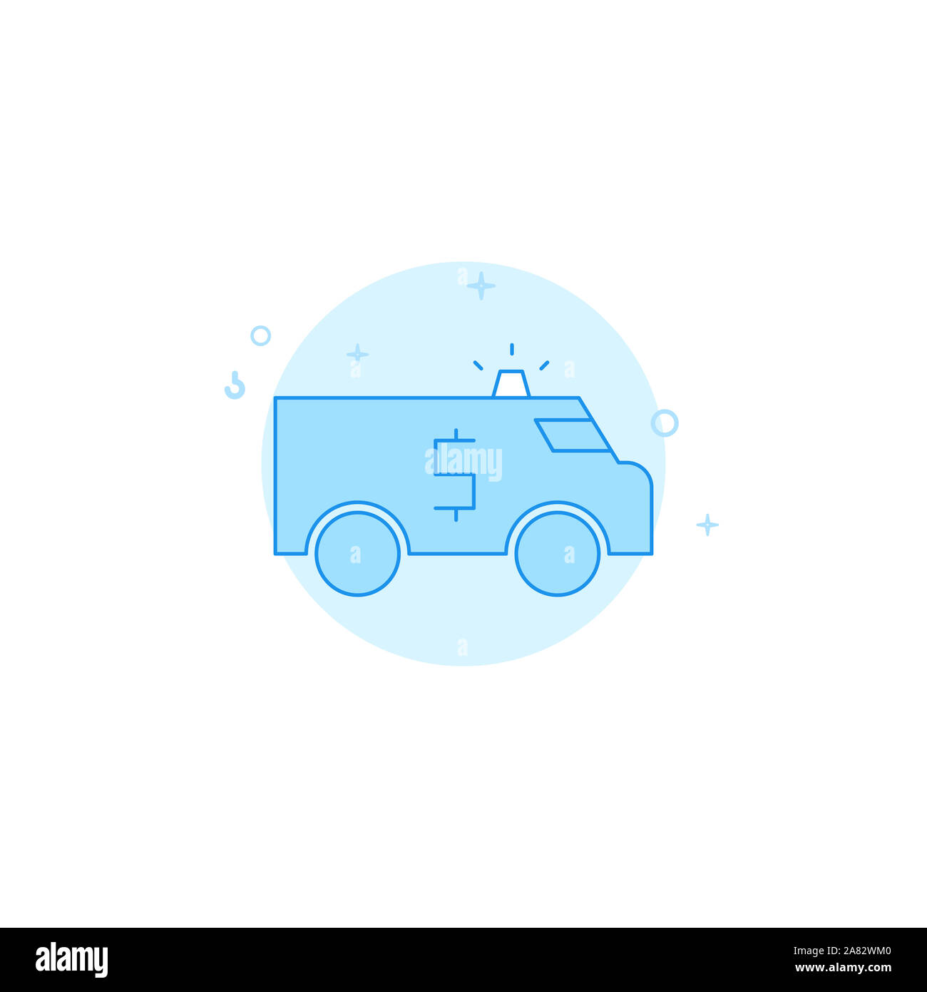 Money transportation truck icon. Flat illustration. Filled line style ...