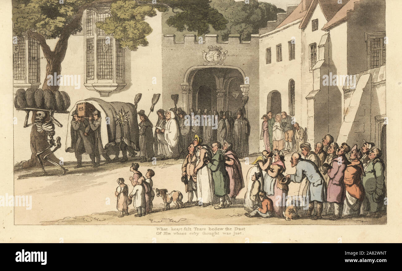 The skeleton of Death carries black funeral plumes ahead of the cortege ...