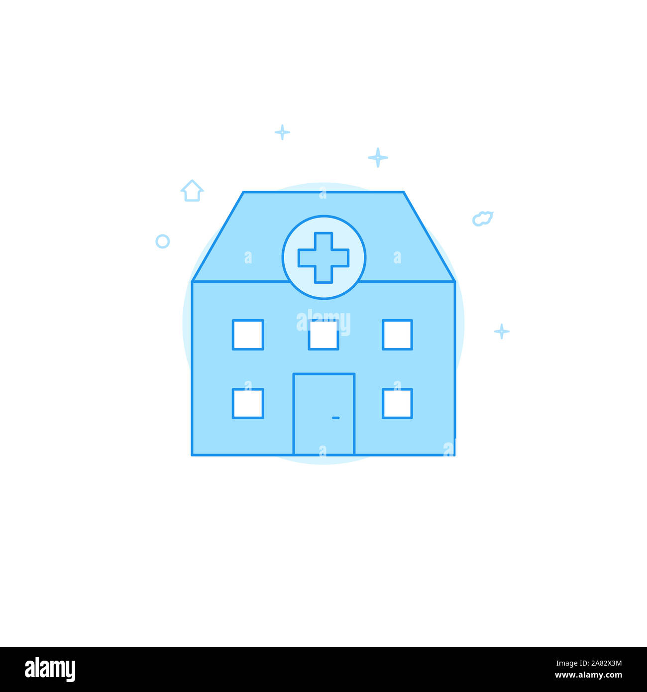 Hospital, infirmary, medical station icon. Flat illustration. Filled ...