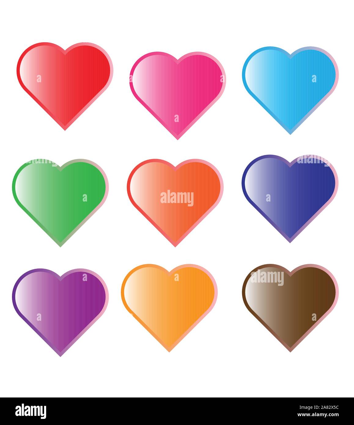 Nine hearts Cut Out Stock Images & Pictures - Alamy