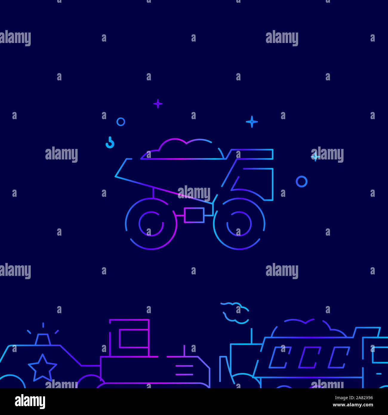 Mining dumper gradient line icon, illustration, symbol or pictogram ...