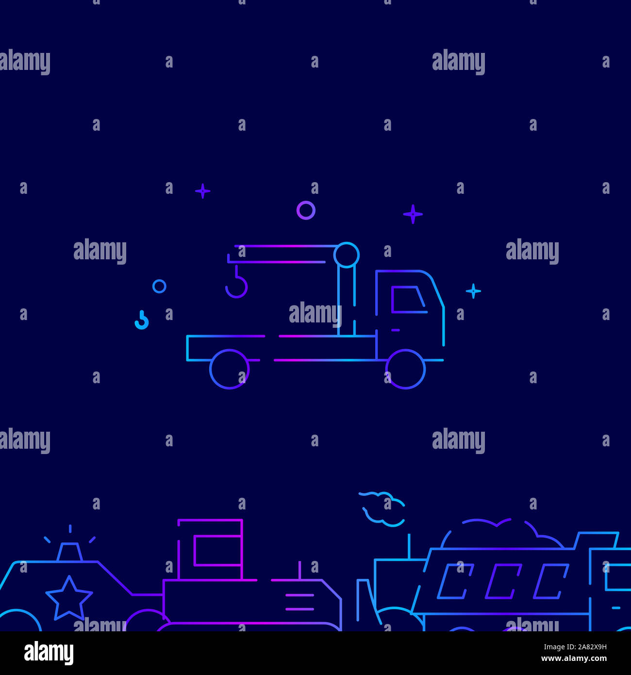 Blue neon icon crane hi-res stock photography and images - Alamy