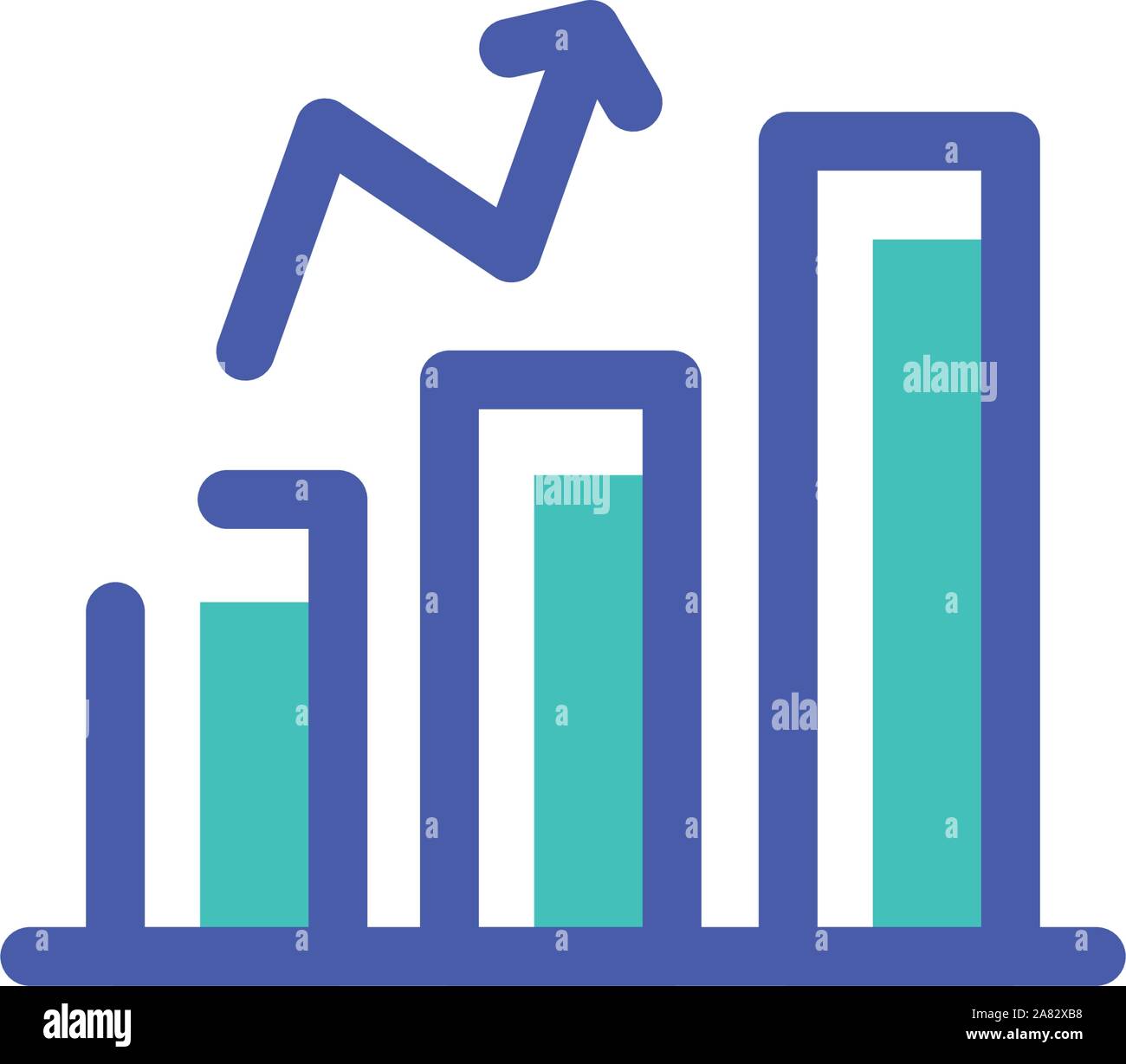 graph with arrow in white background vector illustration design Stock ...