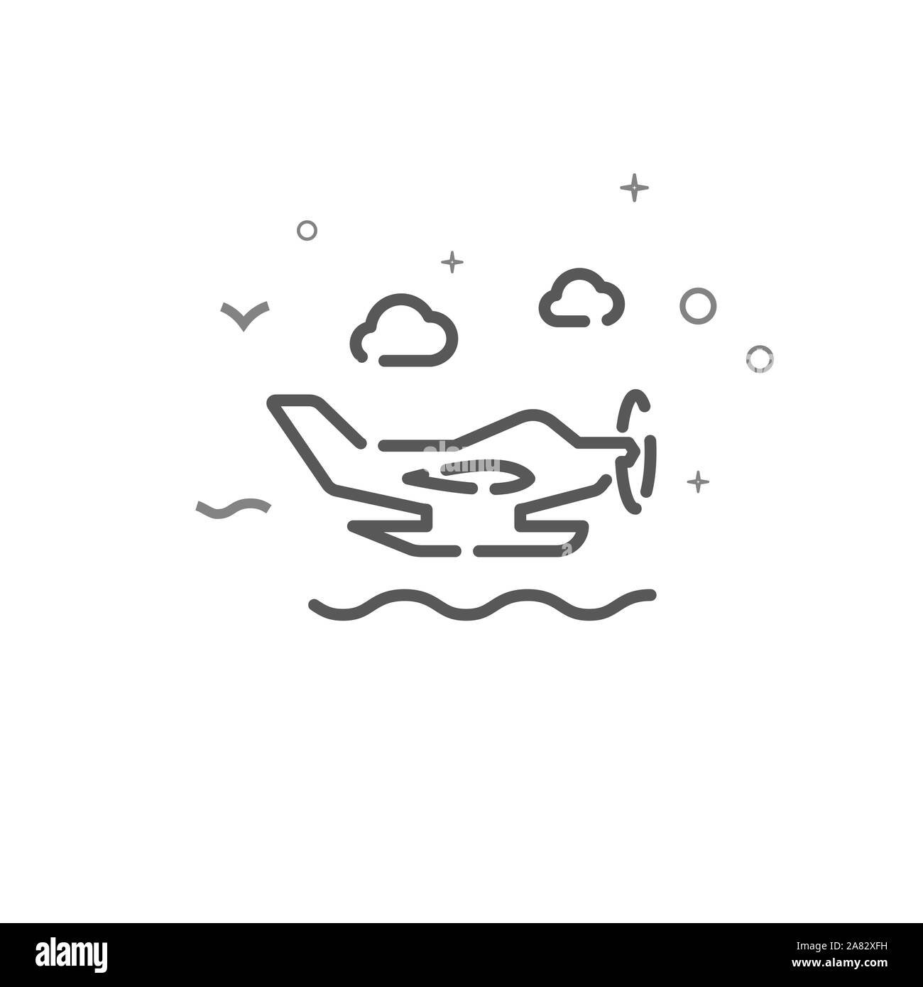 Seaplane simple line icon. Seaplane symbol, pictogram, sign. Light ...