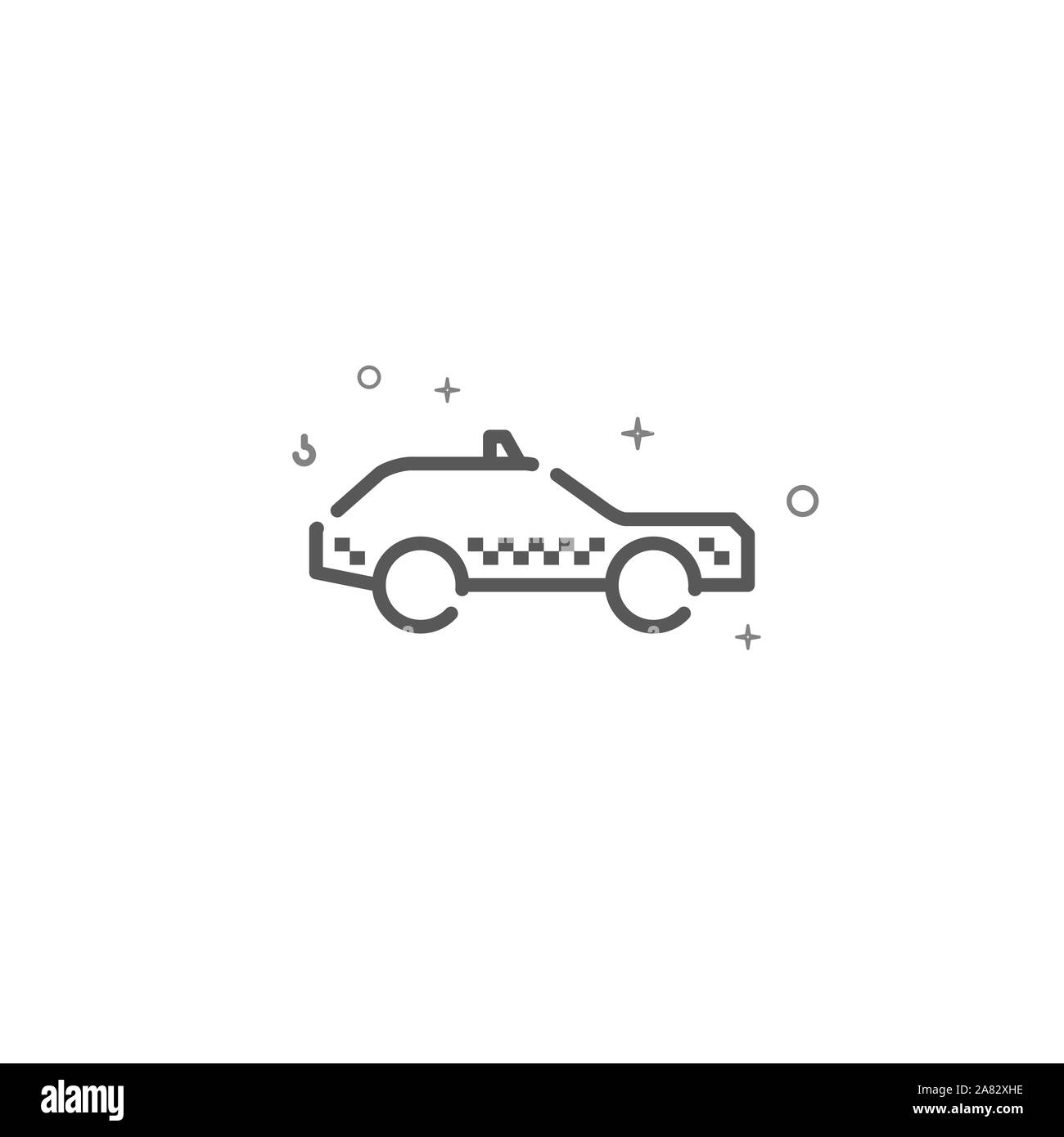 Taxi car simple line icon. Cab symbol, pictogram, sign. Light ...