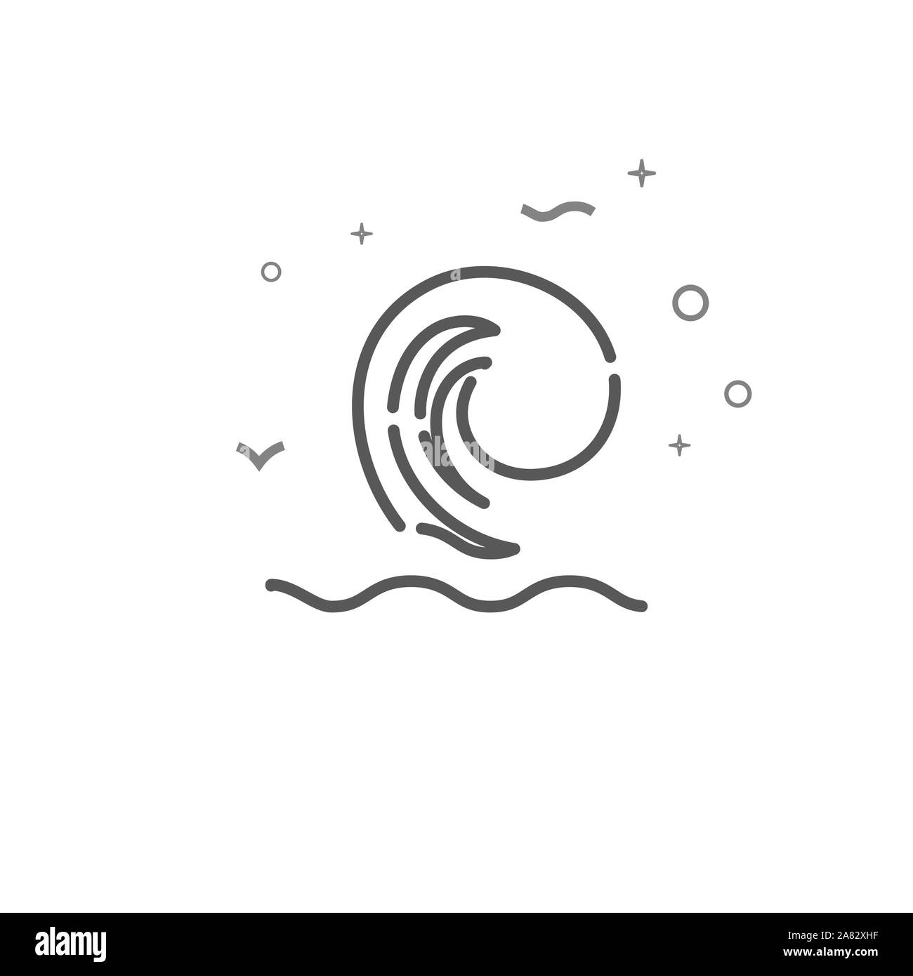 Big sea wave simple line icon. Rogue wave symbol, pictogram, sign ...