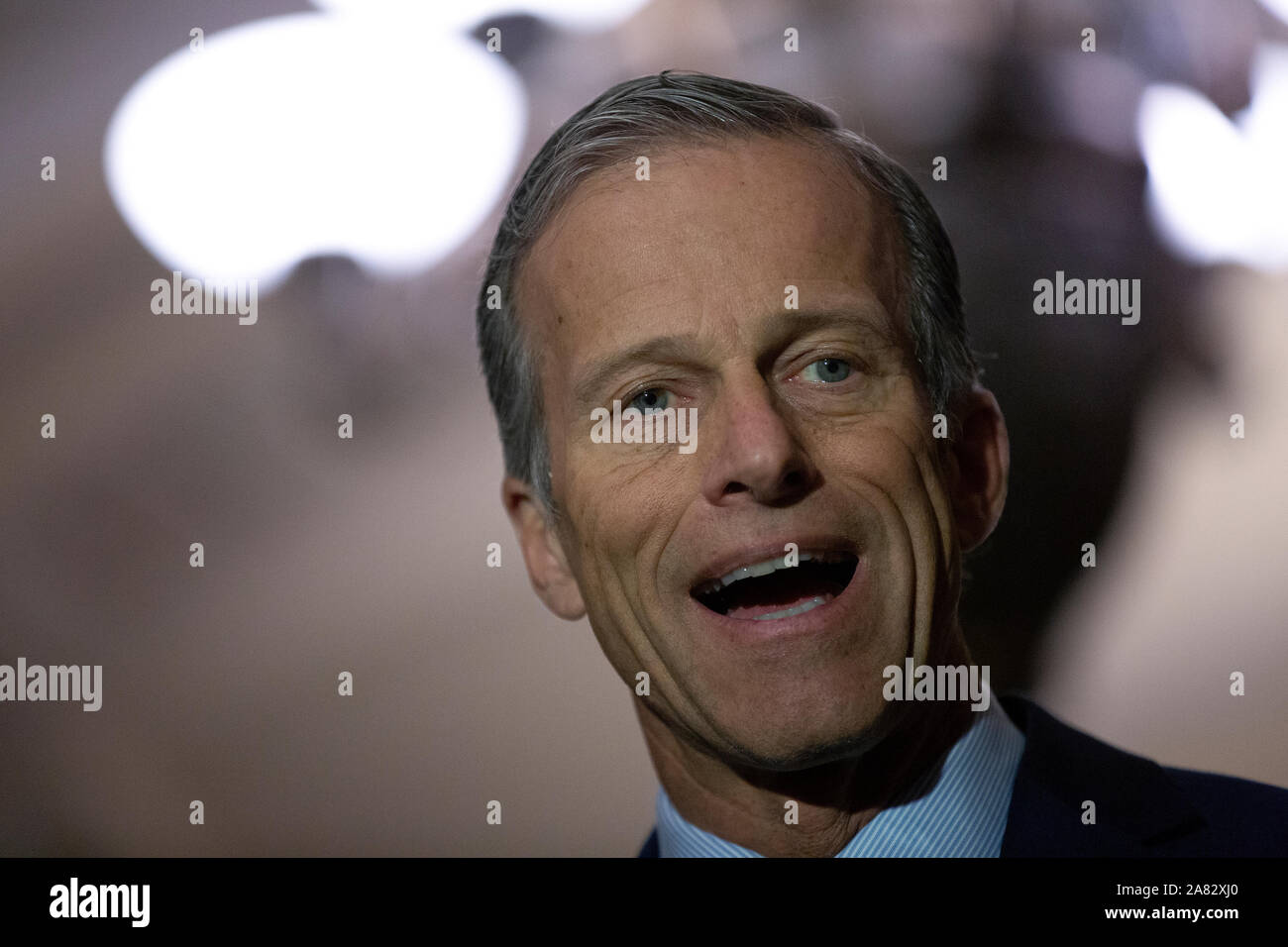United States Senator John Thune (Republican of South Dakota) speaks to ...