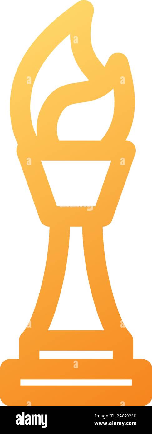 trophy, flame olympic awards on white background vector illustration ...