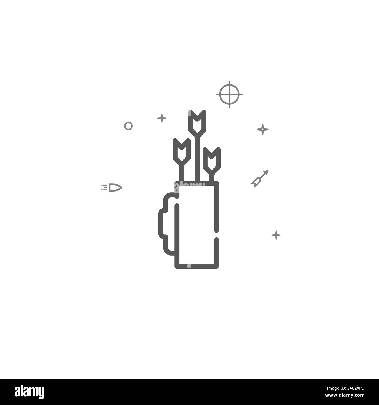 Quiver with arrows simple line icon. Archer symbol, pictogram, sign ...