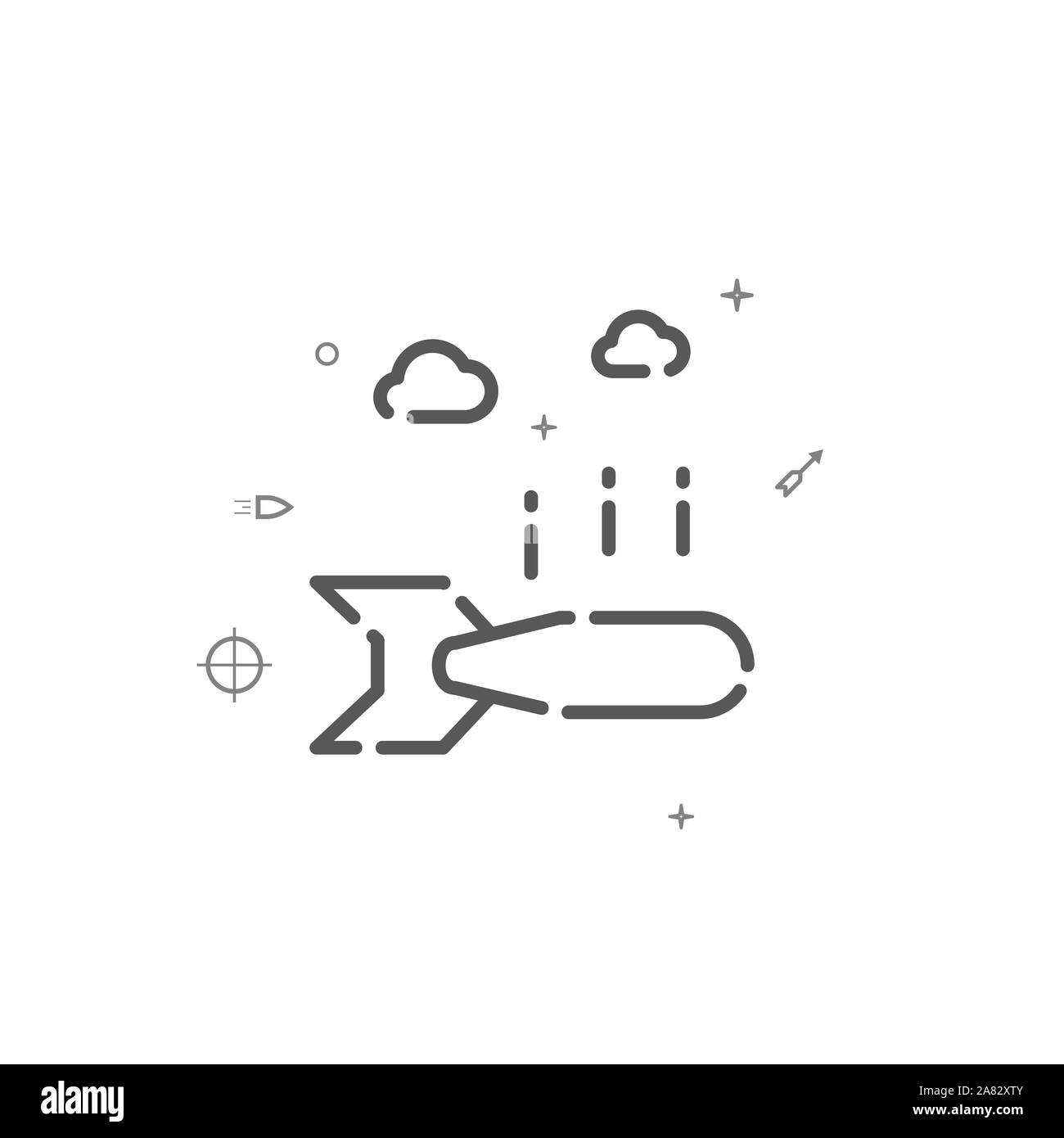 Falling bomb simple line icon. Bombing symbol, pictogram, sign. Light ...